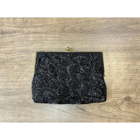 Bechamel | Bags | Vintage Bechamel Clutch Purse Beaded Black | Poshmark